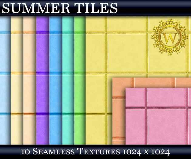 Second Life Marketplace - Summer Tiles 10 Seamless Build Textures - WonderWall